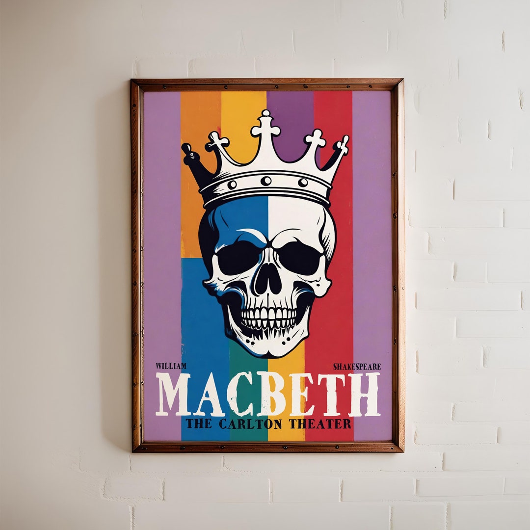 Macbeth Skull Crown Theater Poster - William Shakespeare Play Art ...