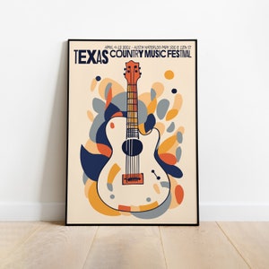 Texas Country Music Festival Poster Giclee Reproduction, Farmhouse ...