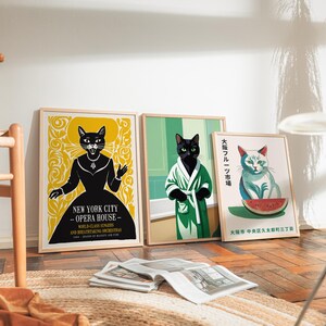 New York City Opera House Poster - 1984 - Retro Cat Opera Singer Art ...