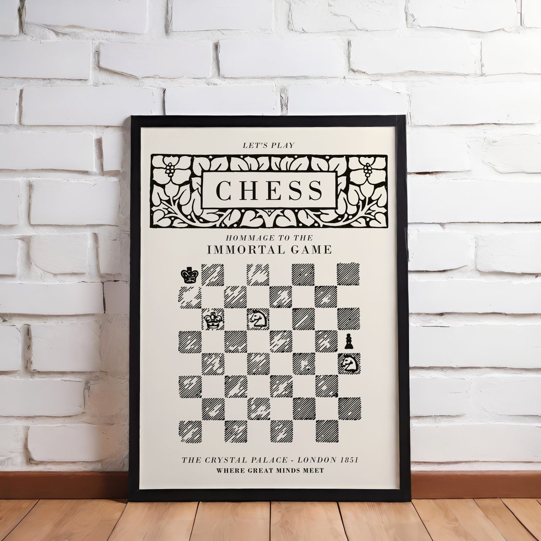 Classy Chess Poster, Vintage Chess Art Prints | Chess Wall Art | Chess Player Gift Game Room ...