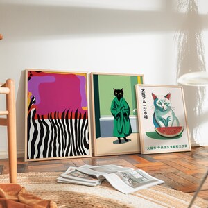 Pink and Purple Abstract Painting Wall Art Print, Vintage Large Prints ...