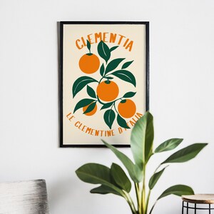 Vintage Italian Clementine Poster - Retro Fruit Wall Art Print - Rustic ...
