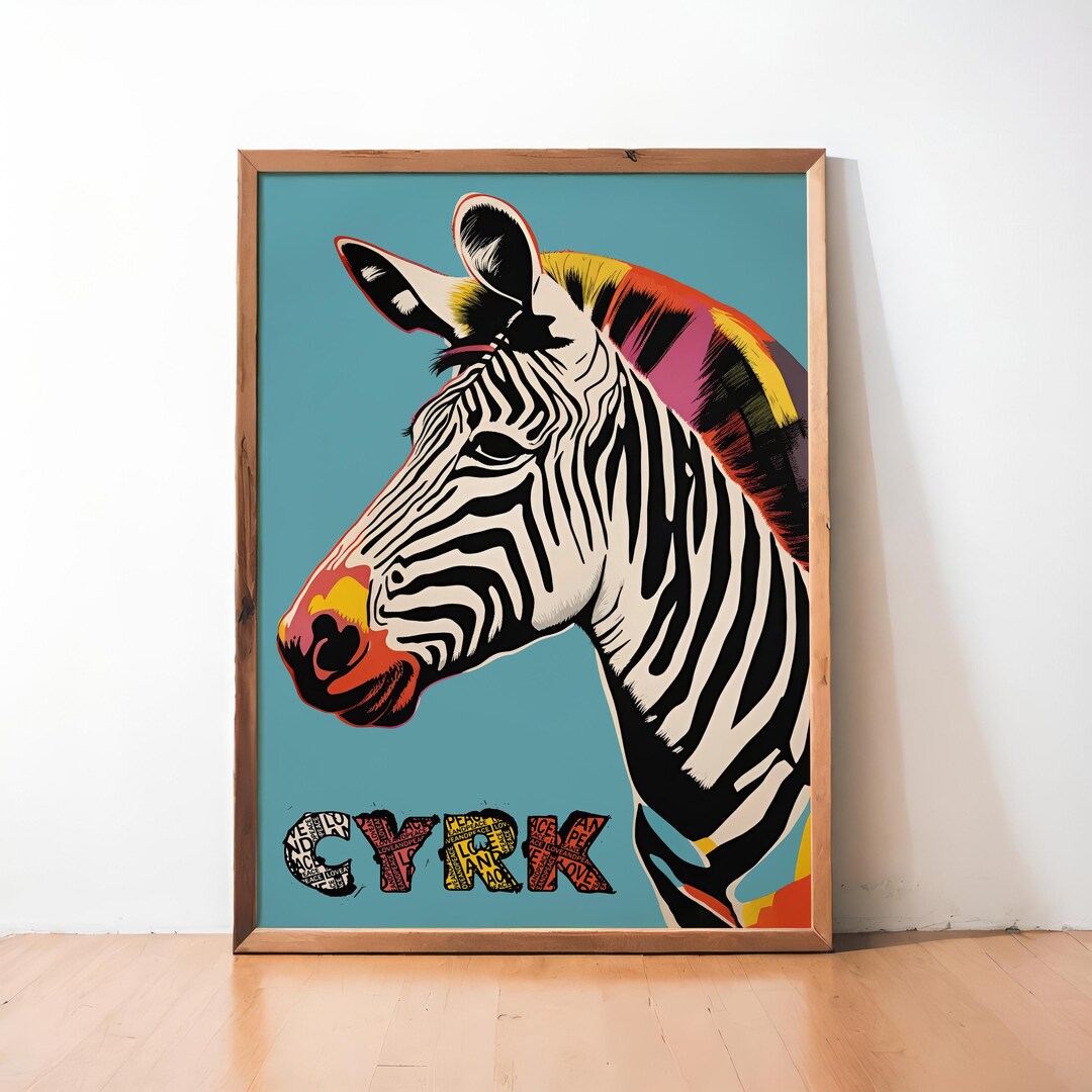 Retro CYRK Zebra Poster: Polish Circus Art Print - Etsy