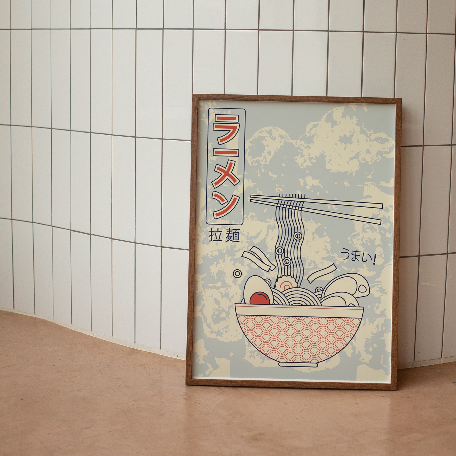 Japanese Ramen Poster Ramen Bowl Wall Art Print Vintage - Etsy