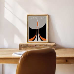 ARTEMIS 1 POSTER - Moon Rocket Minimalist Posters - Geometric Space Art ...