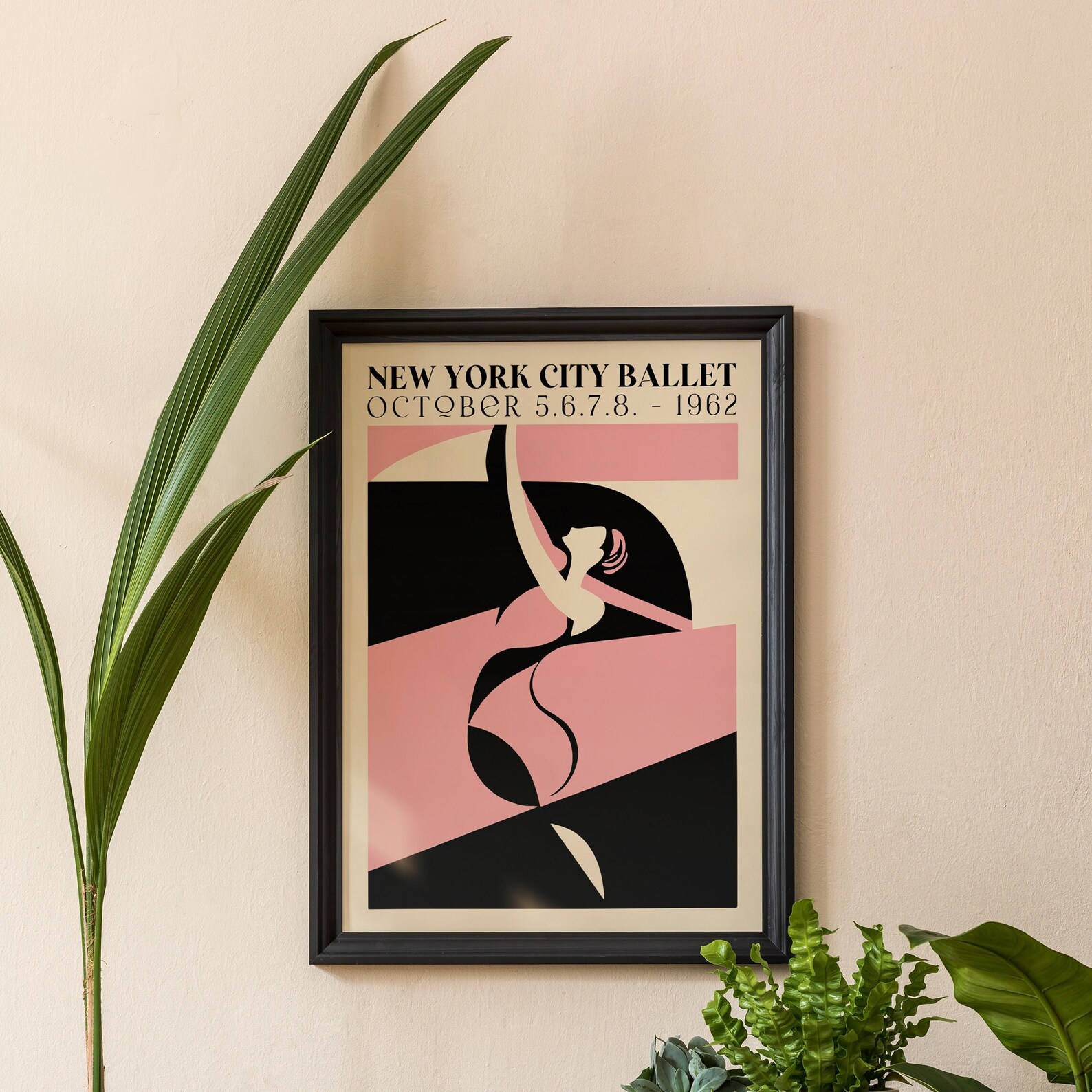 New York City Ballet Poster Retro Ballerina Wall Art Large - Etsy