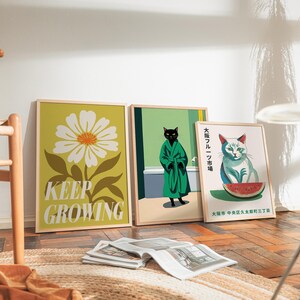 Keep Growing Inspirational Flower Poster - Motivational Wall Art With ...