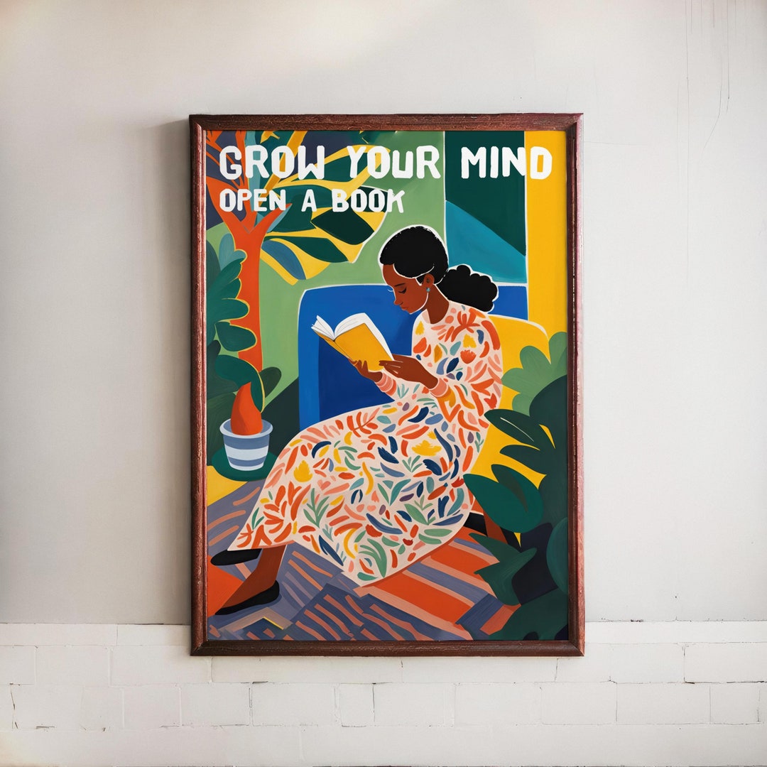 Motivational Reading Poster: Colorful Book Lover Gift - Etsy