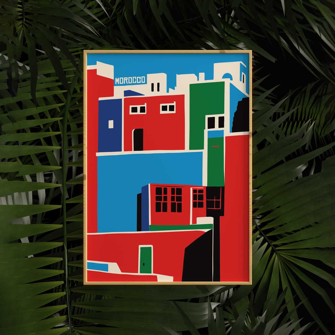 MOROCCO Architecture POSTER Travel Poster Retro Wall Art Vintage Decor ...