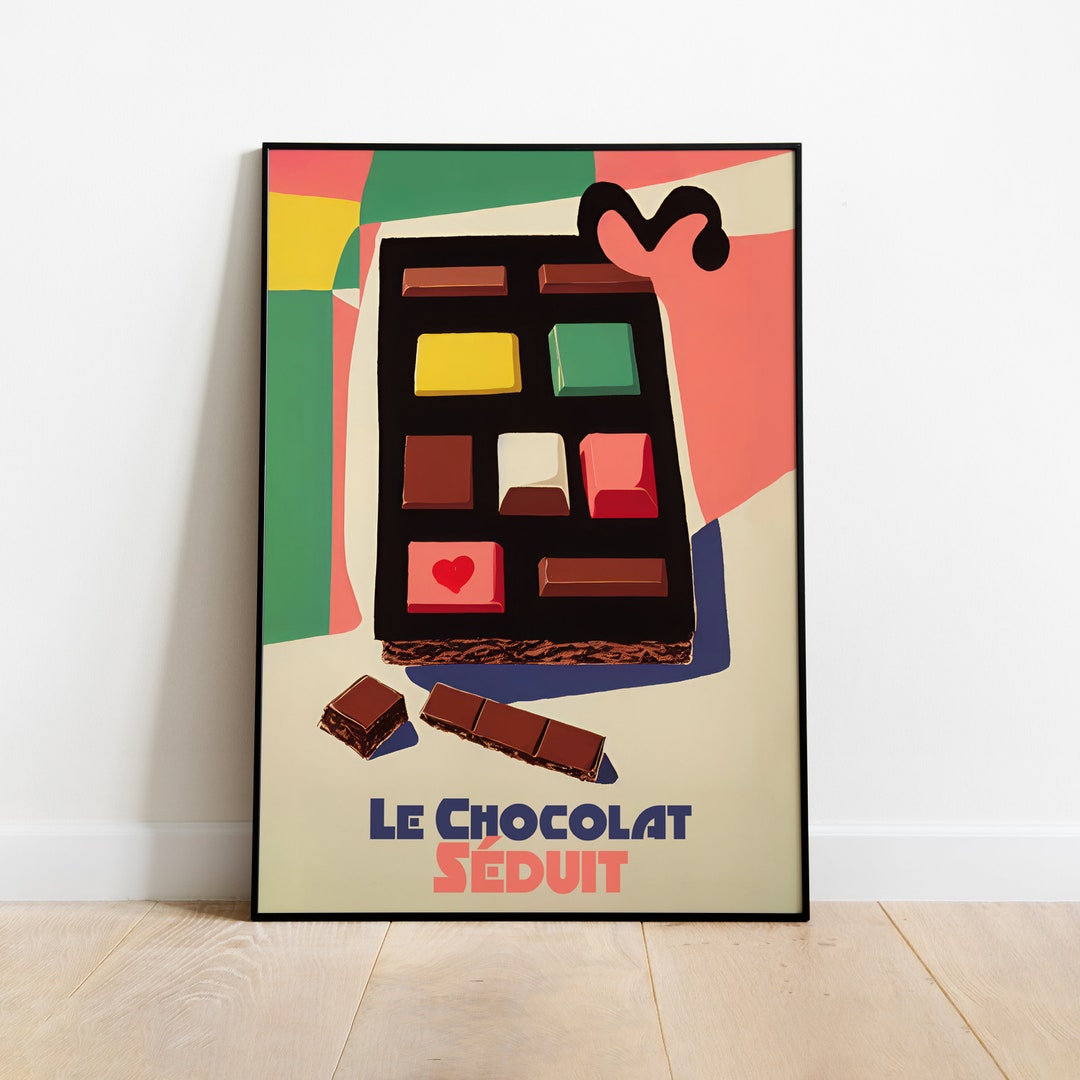 Le Chocolat French Poster Vintage Art Deco Chocolate Advertising ...