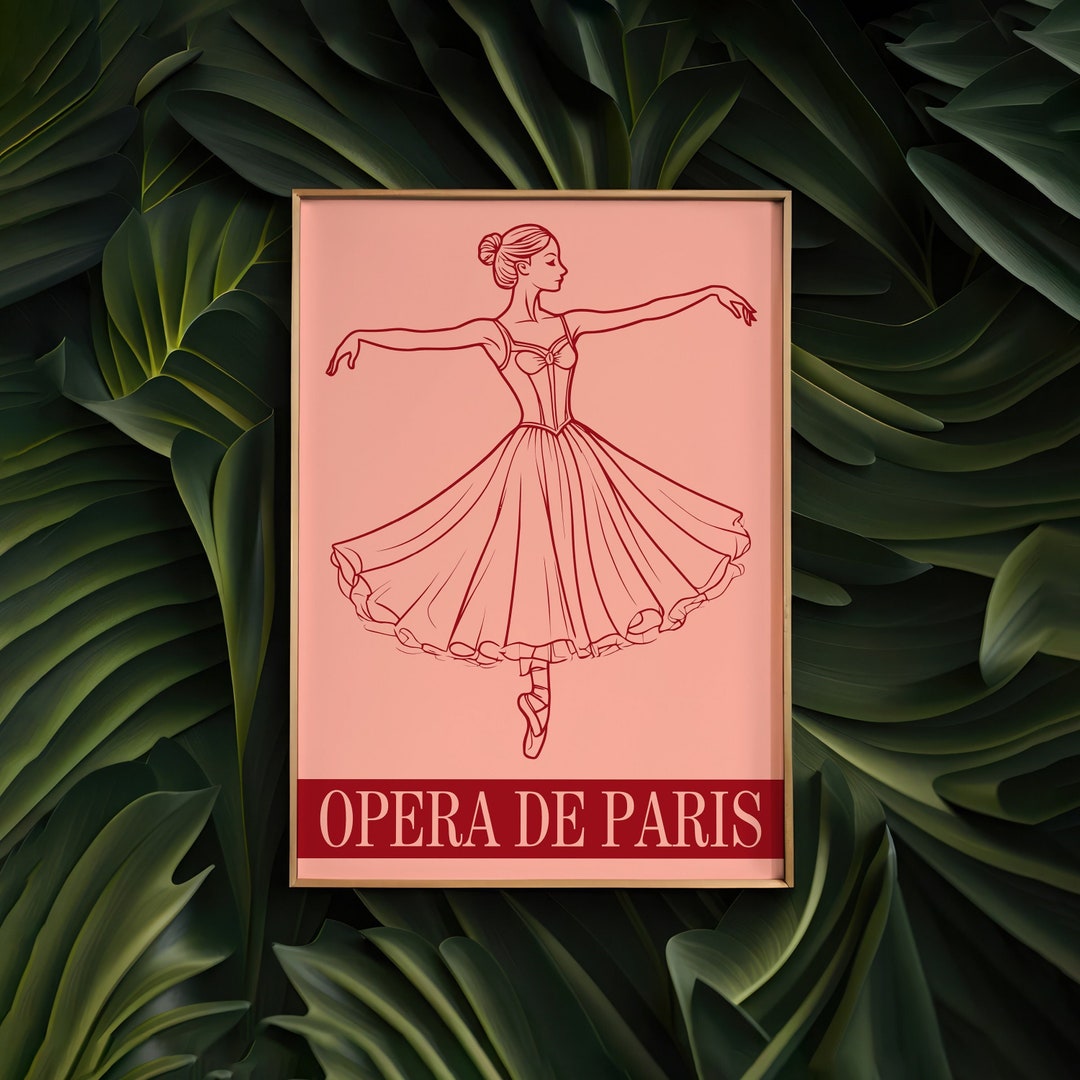 Paris Ballet Poster, Elegant Ballerina Art Print, Opéra De Paris Palais ...