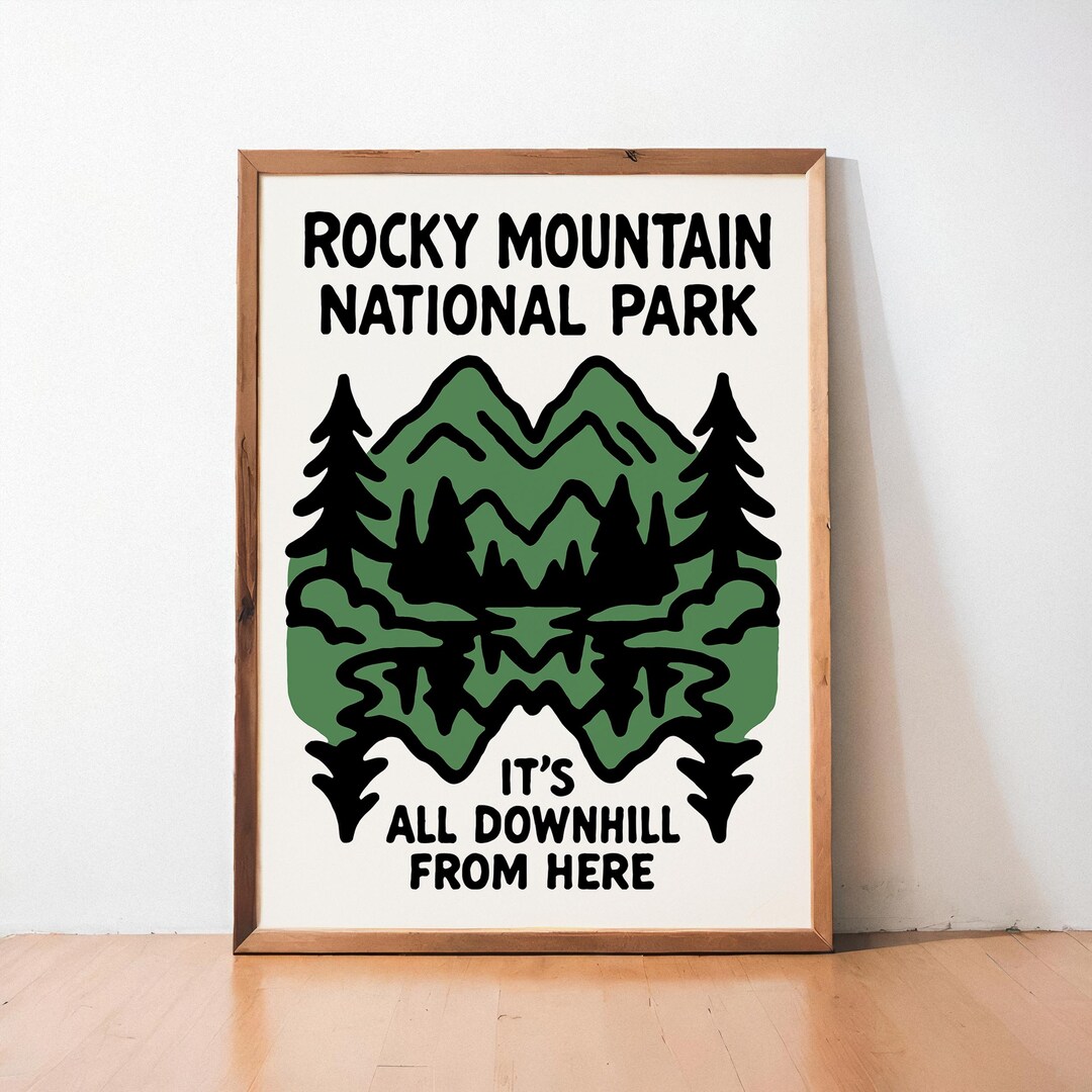 Rocky Mountain Downhill Poster - Colorado Nature Adventure Hiking ...