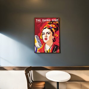 The Swing Spot Jazz Club Music Poster Large Wall Art, Art Prints, Home Interior, Mancave Posters ...