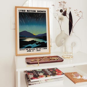 Lyrid Meteor Shower Poster - Night Sky Art Print - Ideal Gift for ...