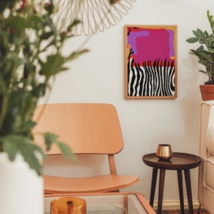 Pink and Purple Abstract Painting Wall Art Print, Vintage Large Prints ...