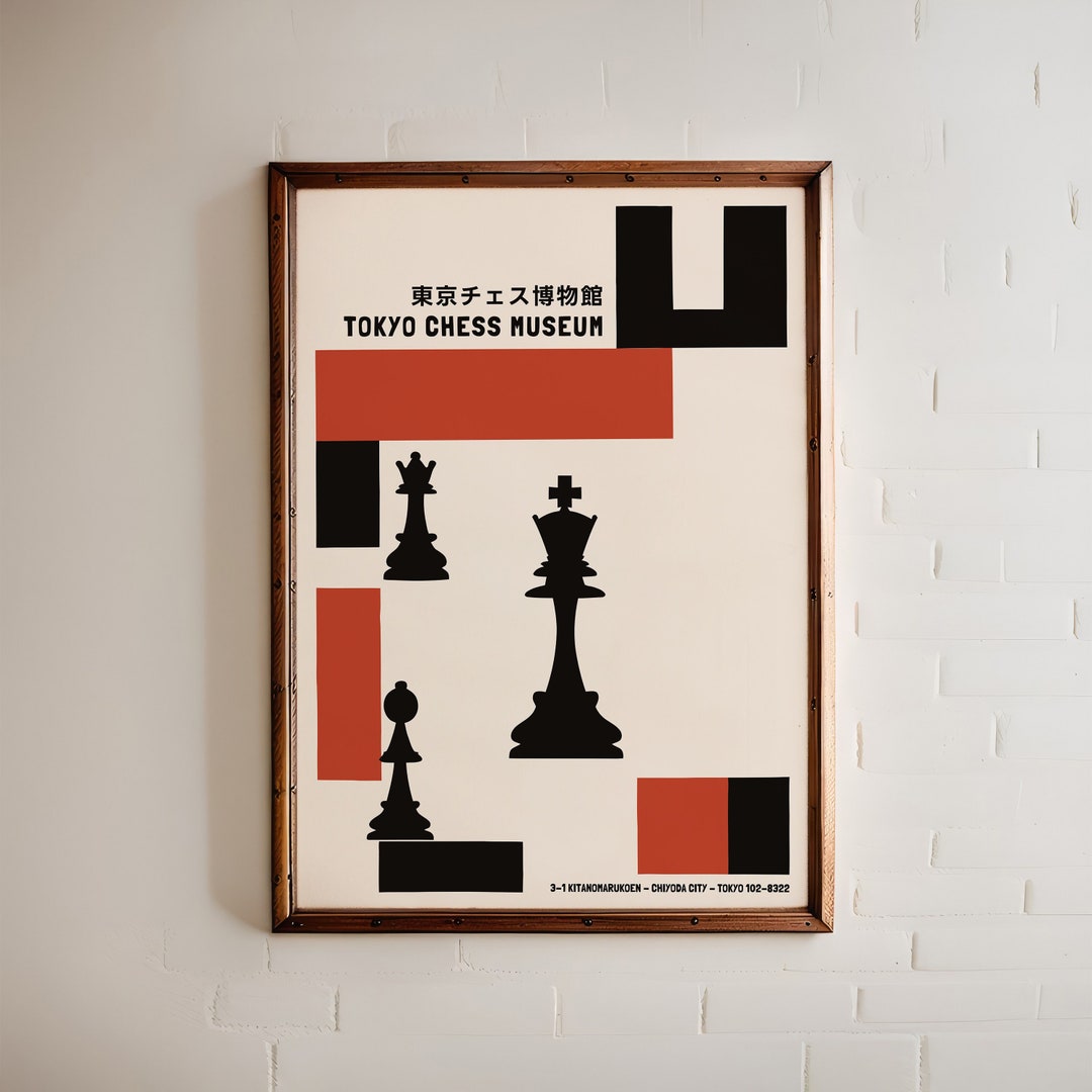 Tokyo Chess Museum Poster, Japanese Chess Art Print, Minimalist Wall ...