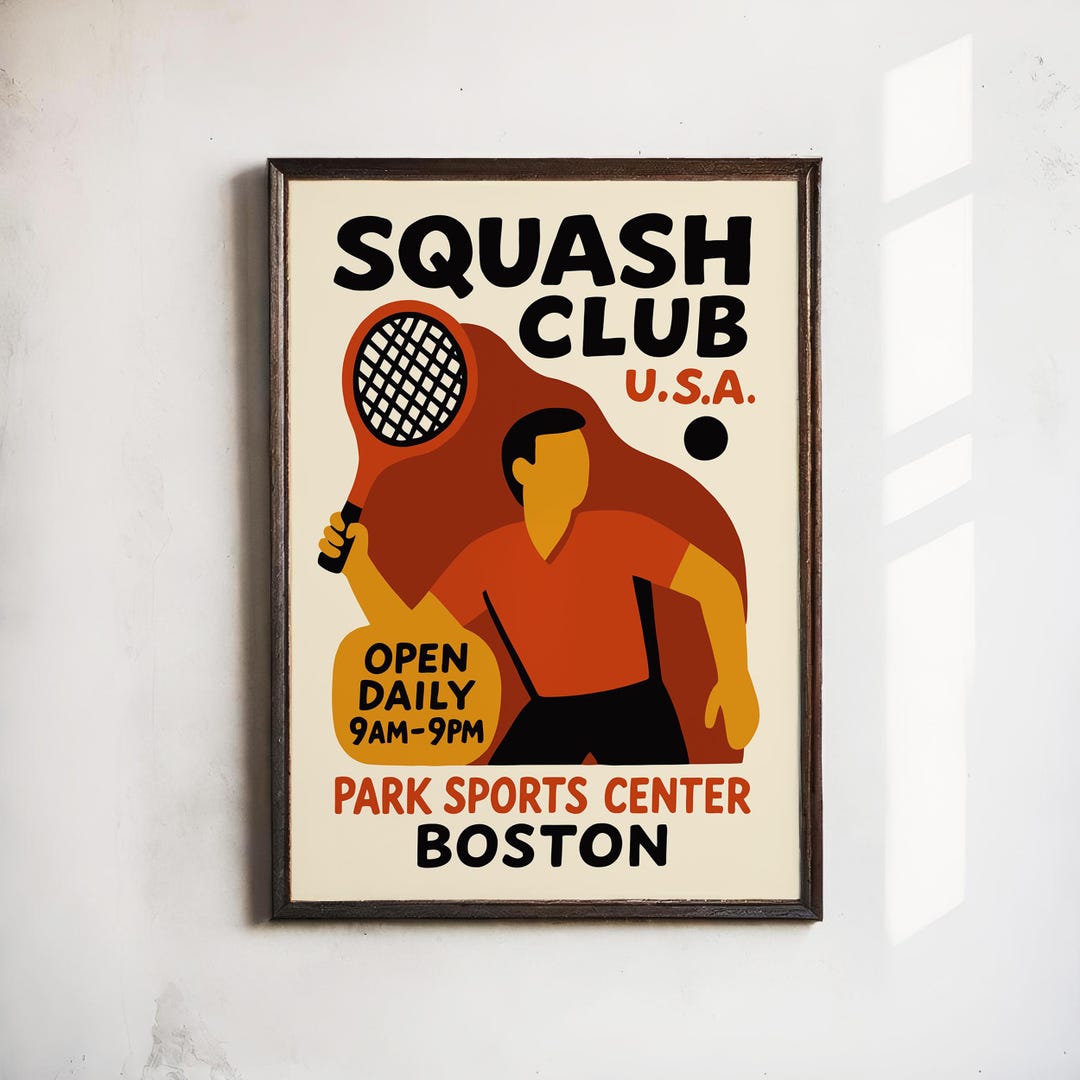 Squash Club U.S.A. Open Daily Poster – Sports Print, Home Decor ...