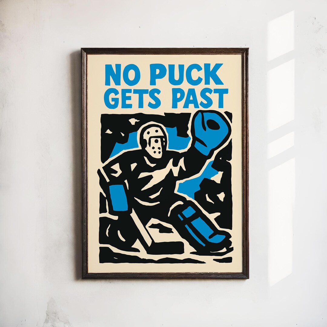 No Puck Gets Past Hockey Poster – Goalie Sports Motivation Ice Rink ...