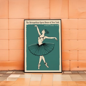 Ballerina Poster, Ballet Art Print, the Metropolitan Opera House of New ...