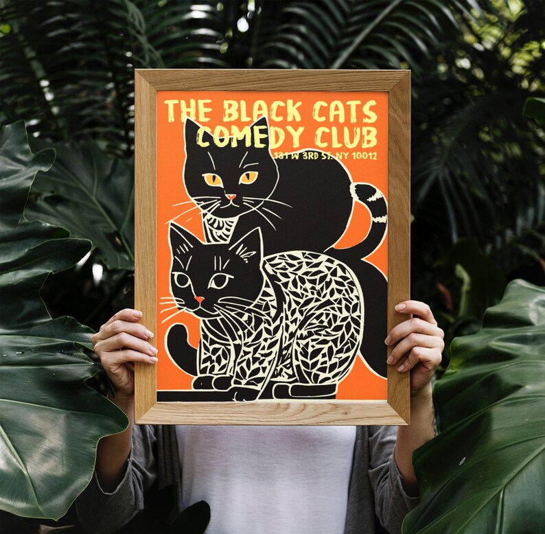 NYC Comedy Club Poster the Black Cats New York City - Etsy