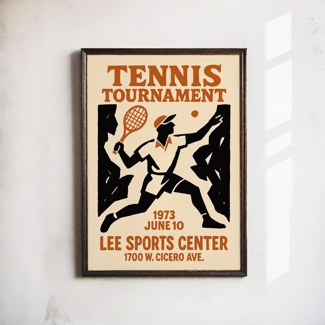 1973 Tennis Tournament Poster – Vintage Sports Event Wall Art – Classic ...