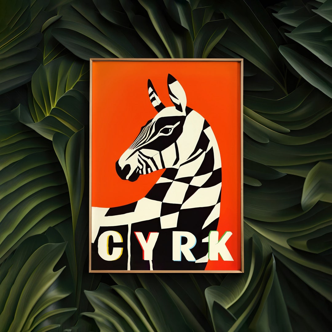 CIRCUS ZEBRA POSTER - Polish Cyrk - Retro Advertising Poster Fine Art ...