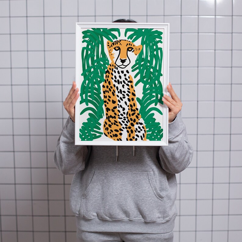 Jungle Leopard Wall Art Print Wild Cat Poster Cheetah - Etsy