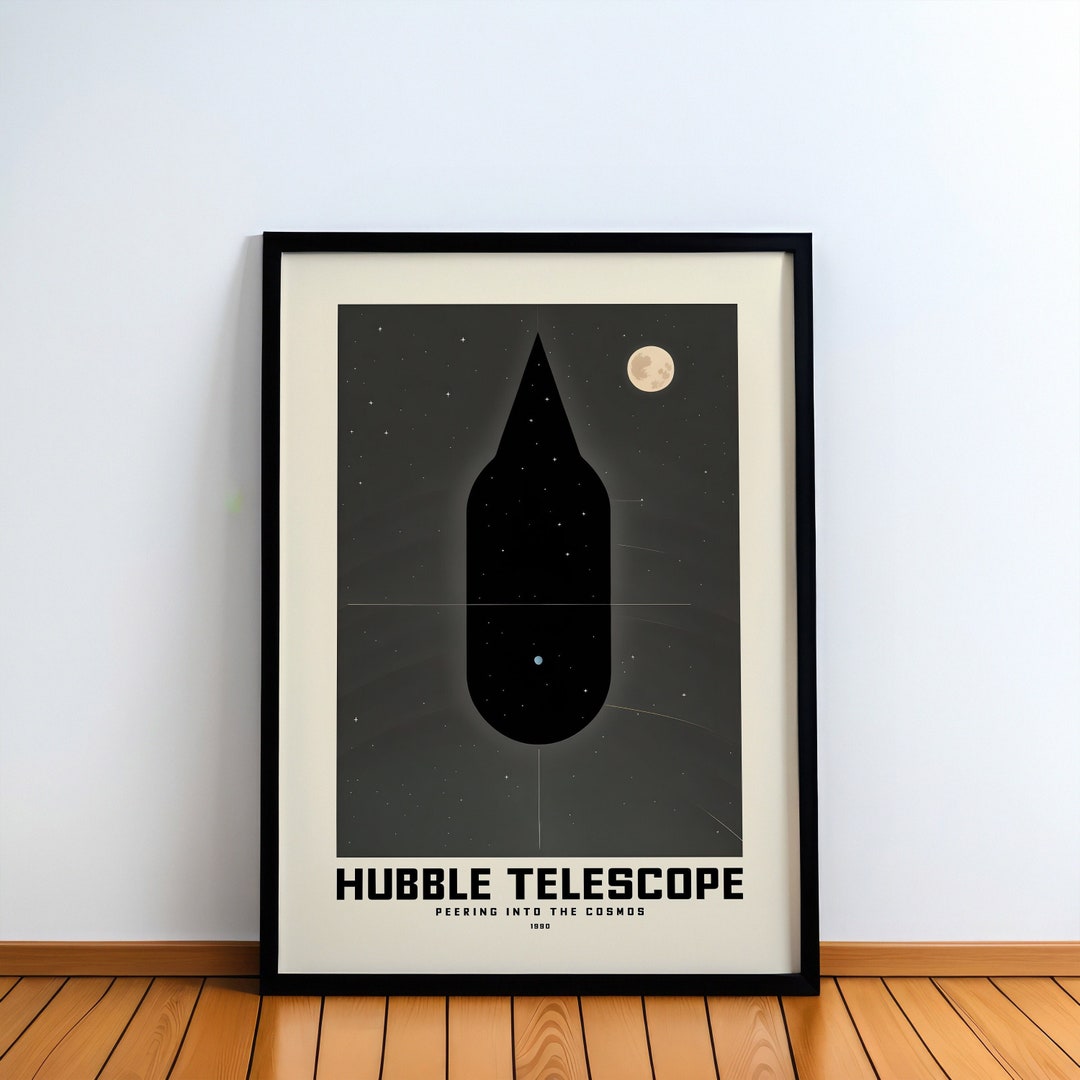 HUBBLE TELESCOPE POSTER Minimalist Space Posters Large Art Prints ...