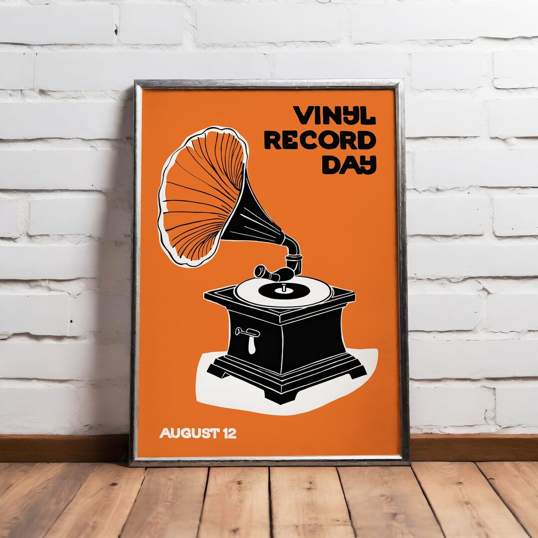 Retro Vinyl Record Day Poster – Gramophone Print – Vintage Music Lover ...