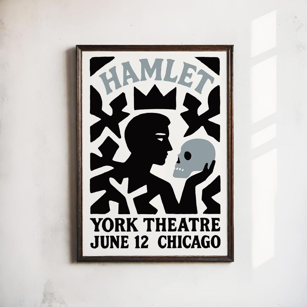 Shakespeare's Hamlet Poster - Iconic Prince of Denmark Soliloquy Art ...