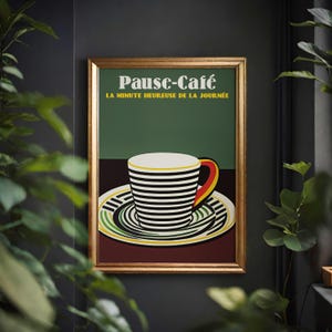 French Coffee Poster: Vintage Pause-cafe Kitchen Wall Art - Etsy