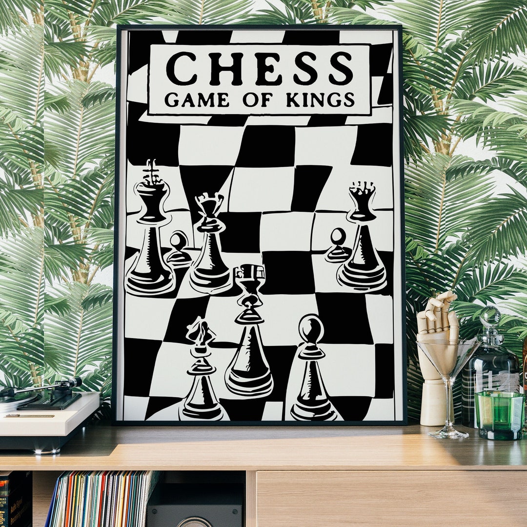 CHESS Game of Kings Poster Vintage Poster Monochrome Wall Art Prints ...