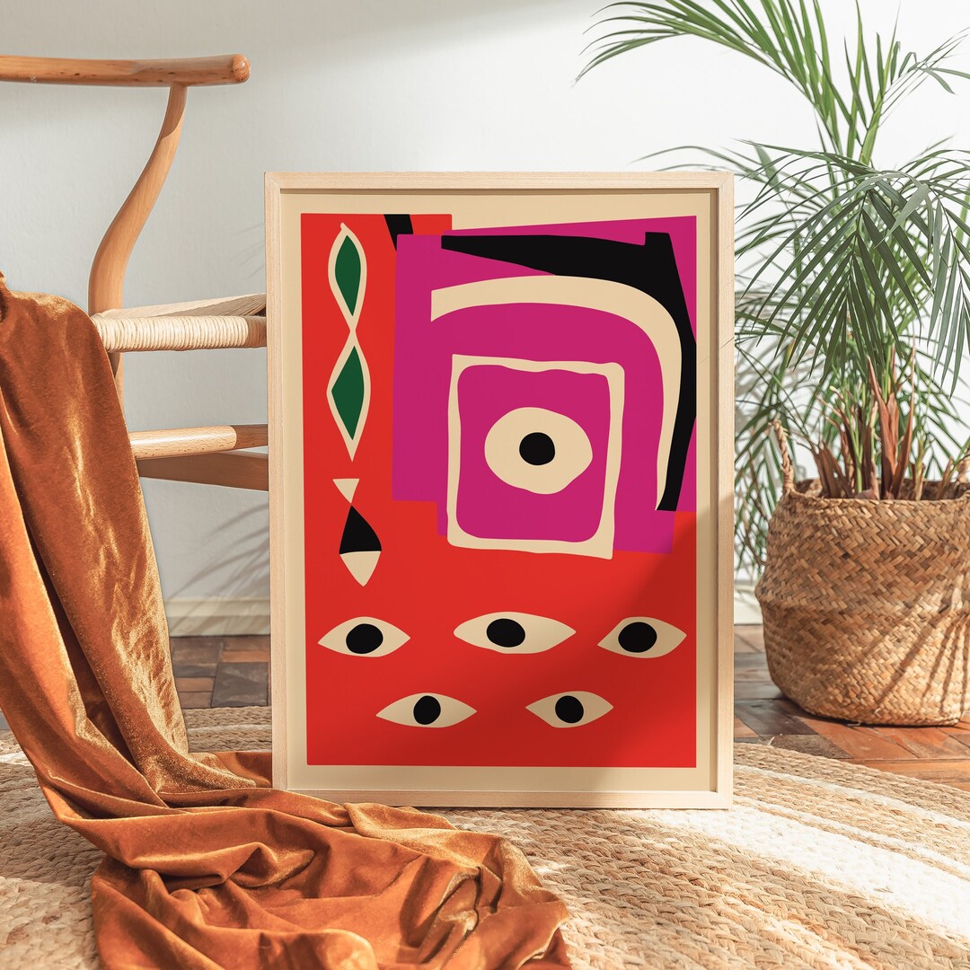 Mid-century Modern Abstract Art Print - Colorblock Moroccan Inspired ...