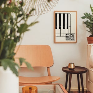 1993 NYC Jazz Festival Poster - Central Park Collectible Music Event Memorabilia - Retro Piano ...