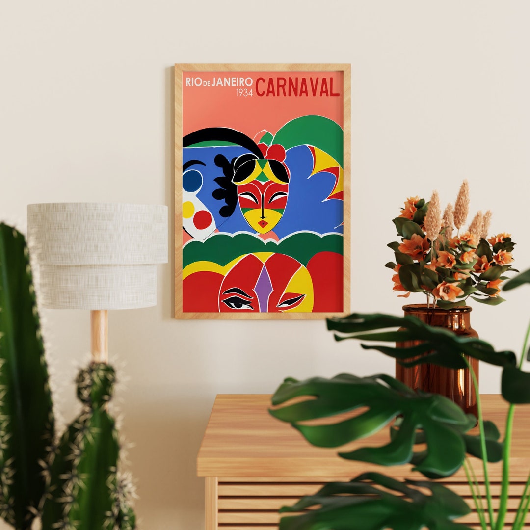 1934 Rio Carnival Poster Retro Rio De Janeiro Brazil Rio Gift Retro ...