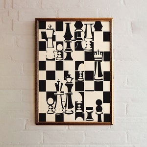 1931 Chess Poster Vintage German Poster Monochrome Wall Art Prints ...