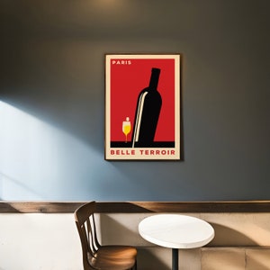 French Wine Poster Print, Classic Advertising Print, Alcohol Poster ...