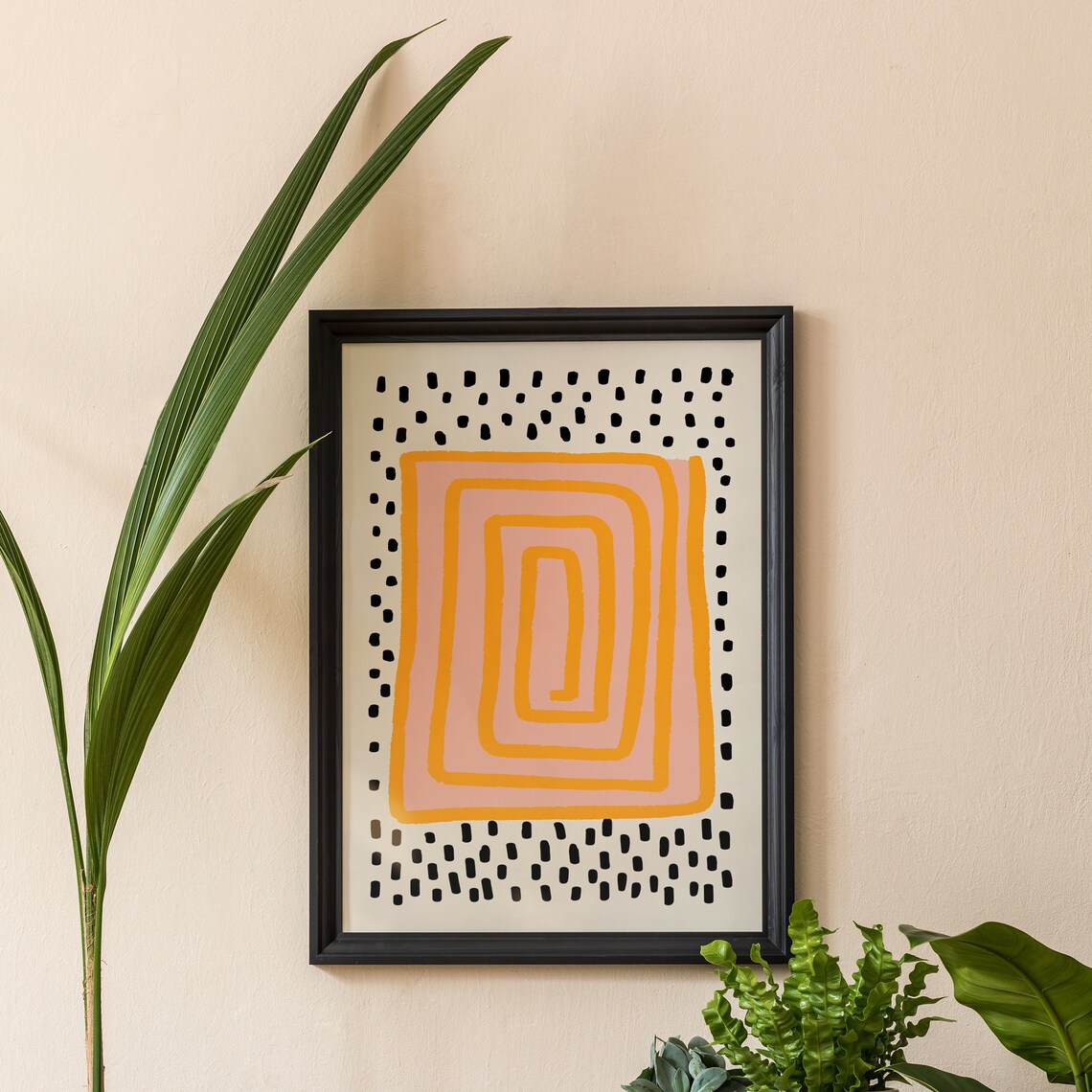 Pink and Yellow Abstract Painting Giclee Art Print - Etsy