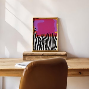 Pink and Purple Abstract Painting Wall Art Print, Vintage Large Prints ...