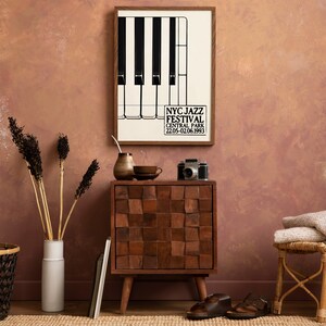 1993 NYC Jazz Festival Poster - Central Park Collectible Music Event Memorabilia - Retro Piano ...