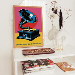 Gramophone Poster - Retro Music Art Print - Good Music Doesn't Have an ...