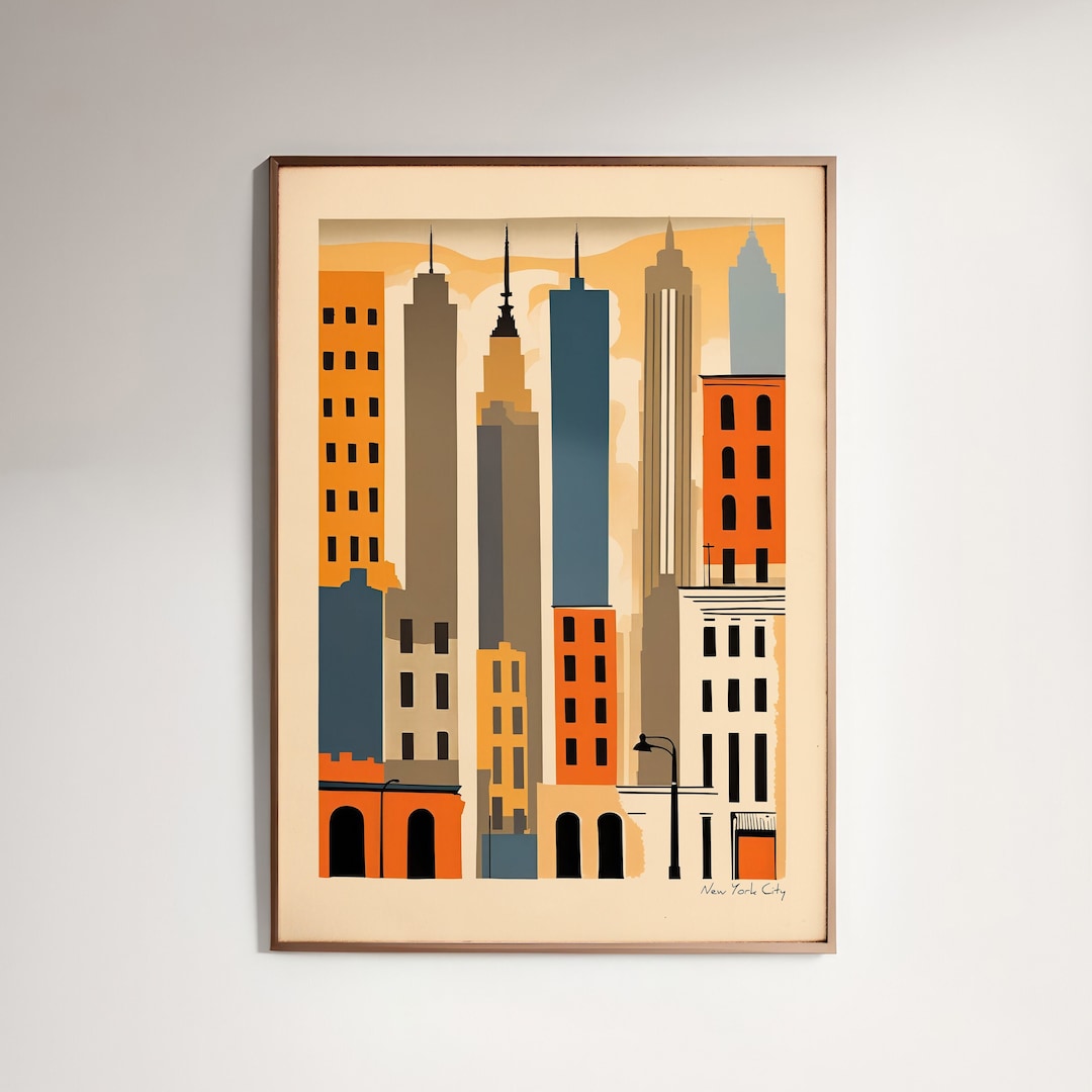 Retro NYC Poster - New York City Wall Art Print - USA Travel Posters ...