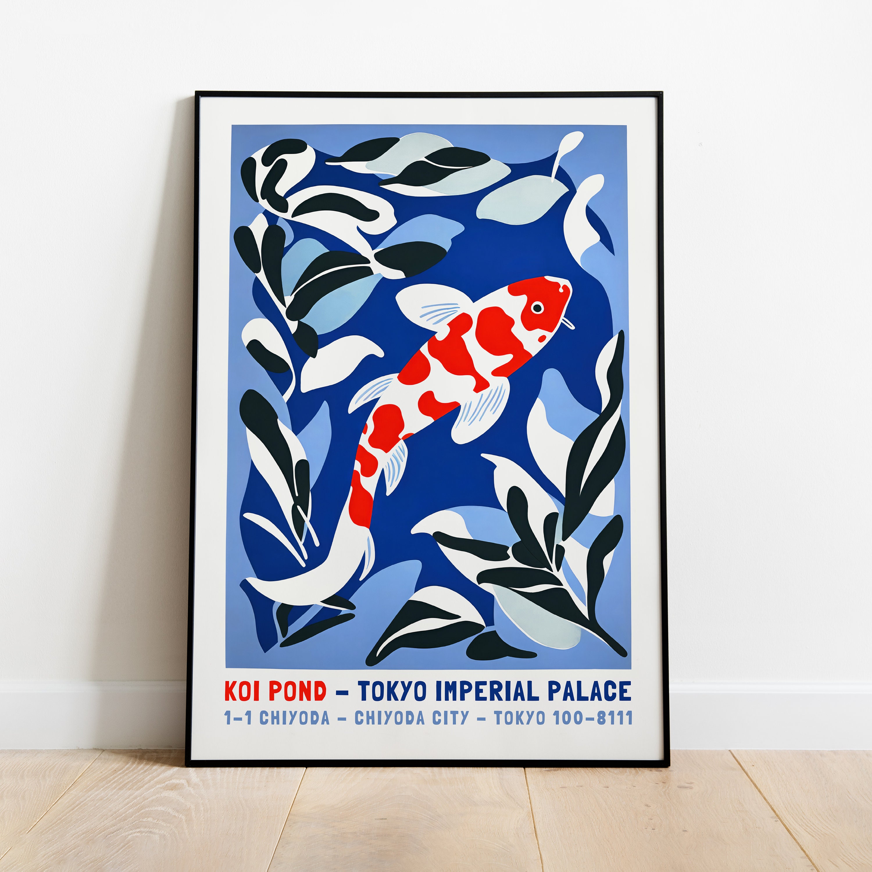 Koi Pond Poster Tokyo Imperial Palace Japanese Art - Etsy