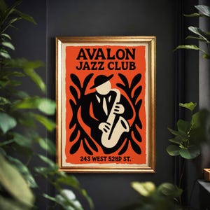 Vintage Jazz Club Poster Print | Retro Music Poster | Jazz Club Wall ...