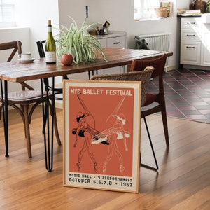 New York City Ballet Poster - Music Hall Vintage Giclee Reproduction ...