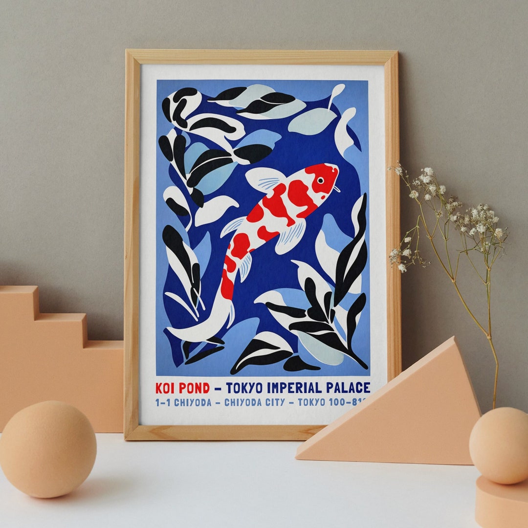Koi Pond Poster - Tokyo Imperial Palace - Japanese Art Exhibition Wall ...