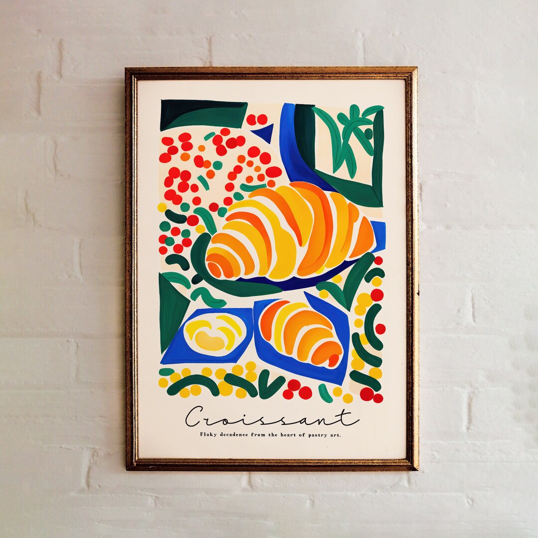 Croissant Poster Contemporary Kitchen Decoration Physical Print for ...