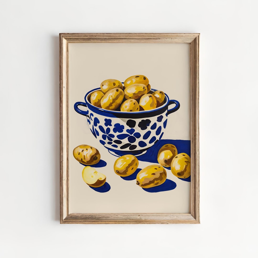 Retro Potatoes Poster Kitchen Wall Art Print Rustic Farmhouse Decor ...