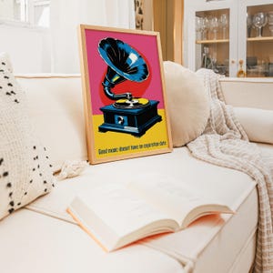 Gramophone Poster - Retro Music Art Print - Good Music Doesn't Have an ...