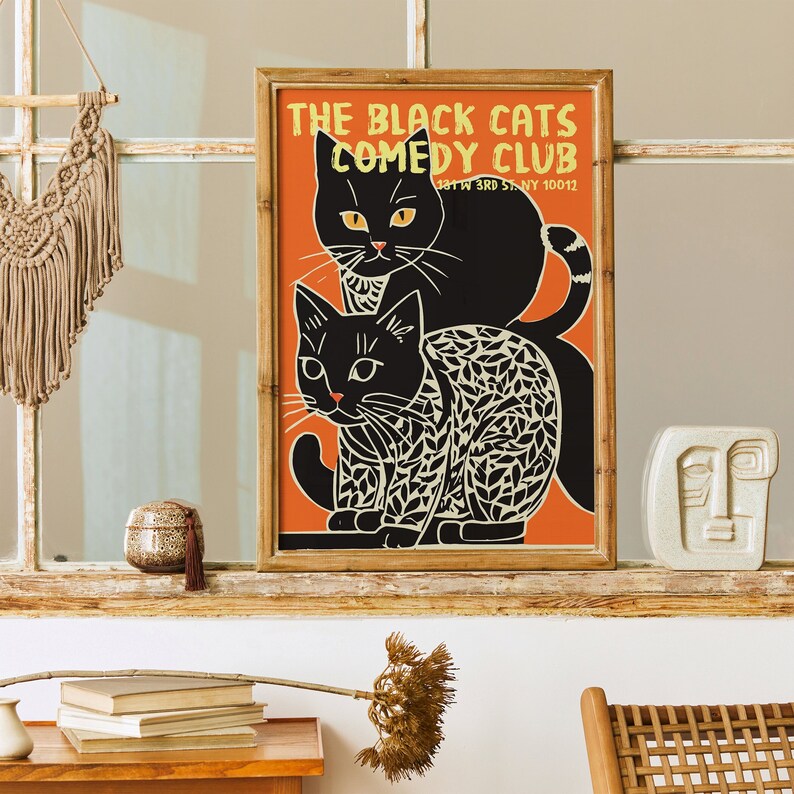 NYC Comedy Club Poster the Black Cats New York City - Etsy